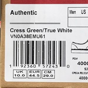 Vans | Shoes | Vans Authentic Cress Green True White Shoes | Poshmark